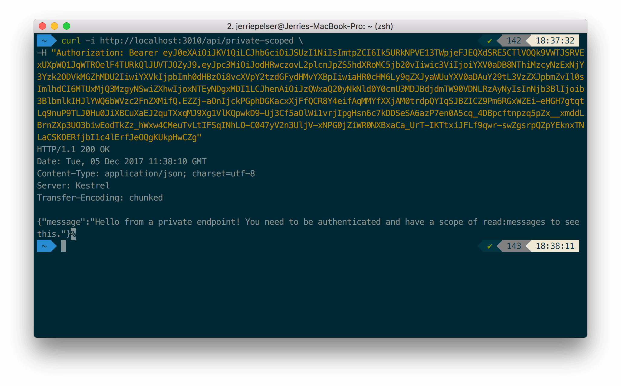 Auth0 ASP.NET Core Web API SDK Quickstarts: Using your API
