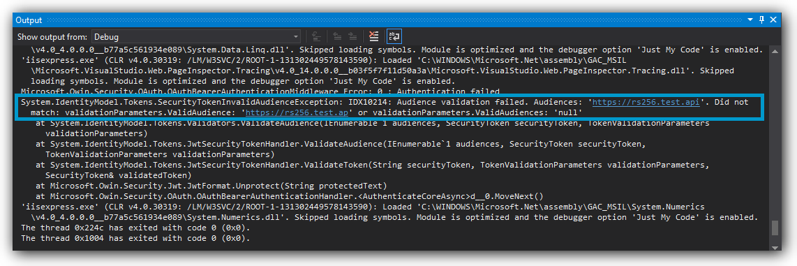 Auth0 ASP.NET Web API (OWIN) SDK Quickstarts: Troubleshooting