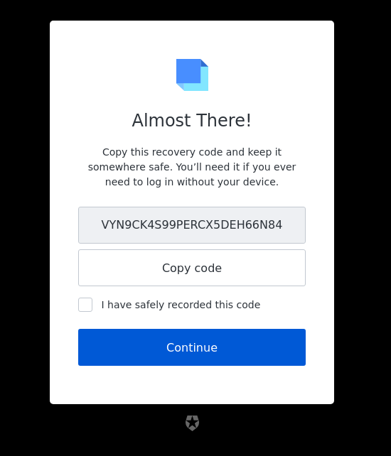 Prompt: mfa-recovery-code